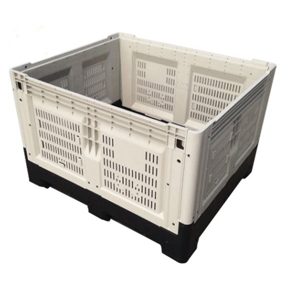 Quality HUADING Plastic Pallet Box Collapsible Container Black Gray Yellow Static Load for sale