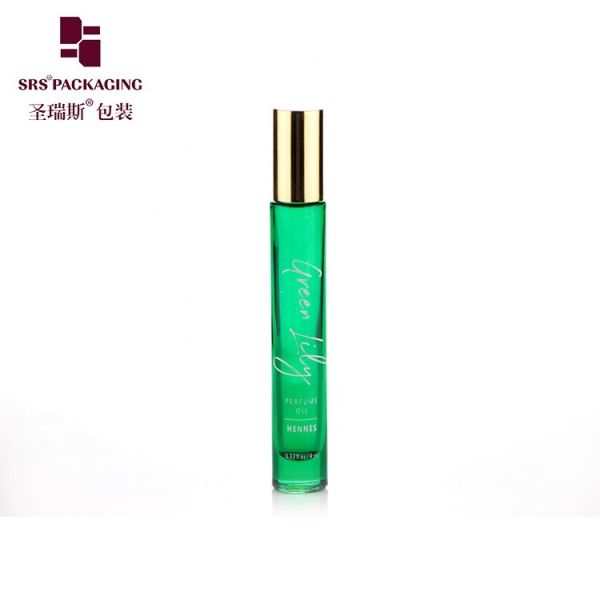 Quality 10ml Thick Wall Glass Roller Bottle with Shiny Metal Cap and Frost Surface for for sale