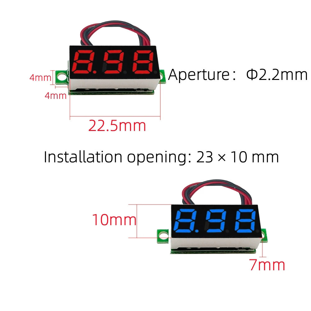 Quality LED Digital Ammeter Voltmeter Voltage Current Meter 0.28/0.36/0.56 Inch for sale