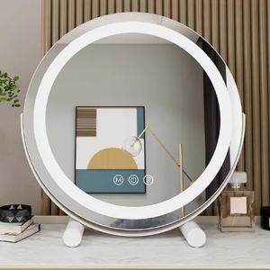 Quality 3000K - 6000K LED Makeup Mirror Round Touch Screen Light Up Mirror for sale