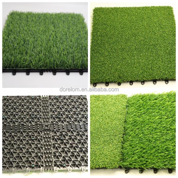 Quality Artificial Turf Tiles 30x30cm 3cm Tall Haystack Green Suitable for Indoor and for sale