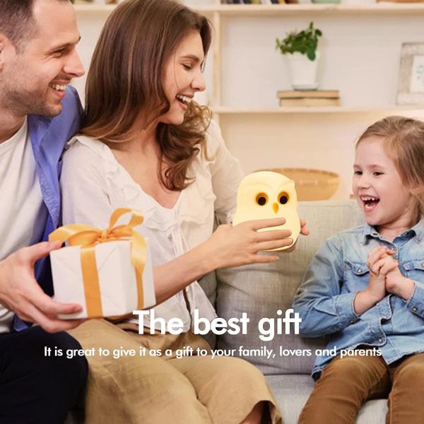 Quality 3W Owl Nursing Sleeping Night Light Bedside Lamp Touch Stepless Dimming for sale