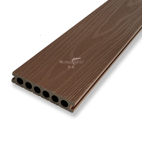 Quality Coffee Round Antislip Co Extrusion WPC Hollow Decking for sale