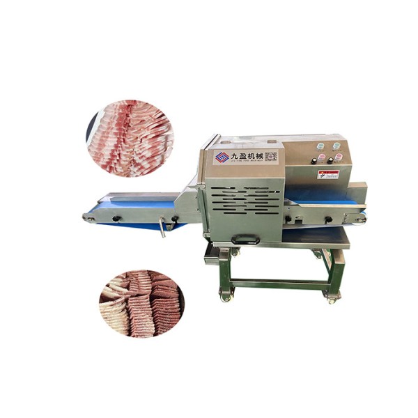 Quality 800kg/h Industrial Meat Slicer Automatic Frozen Sausage Bacon Beef Mutton Cutting Machine for sale