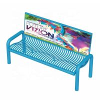 Quality Waterproof SGS Certificate 1800mm Blue Metal Garden Bench for sale