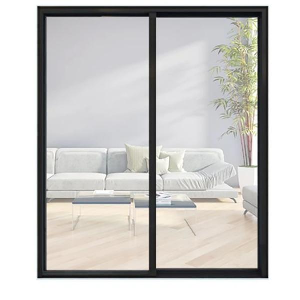 Quality SKATE Aluminium Narrow Frame Glass Double Sliding Doors With Rolling Pull for sale