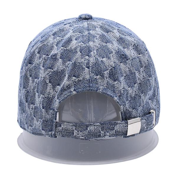 Quality 4 Eyelet Washed Cotton Denim Baseball Cap With Embroidered Logo for sale