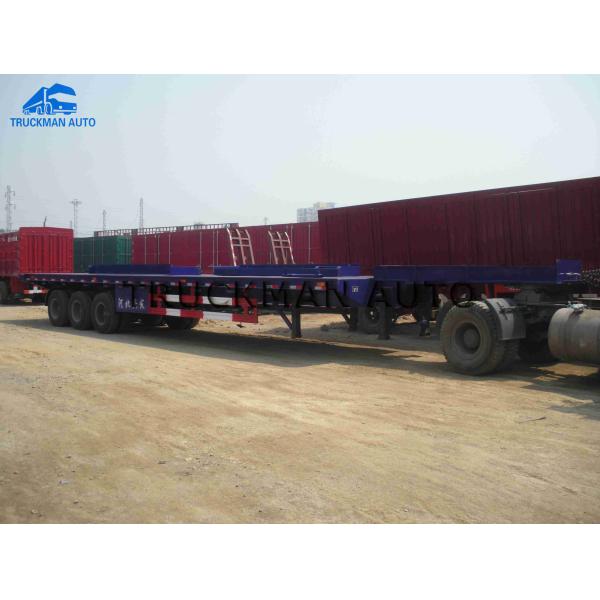 Quality Flexible Lowbed Trailer Truck , 3 Axle Low Bed Trailer 70 Tons Loading for sale