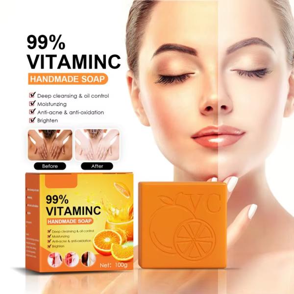 Quality Organic Handmade Soap Whitening Body Toilet Soap Bath Bar Deeply Cleanses And Nourishes Skin Vitamin C Soap for sale