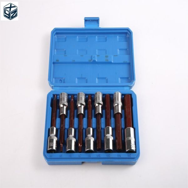 Quality H Type 100MM 9pcs Firm And Stable Bit Socket Set For Hand Electronic Tool for sale