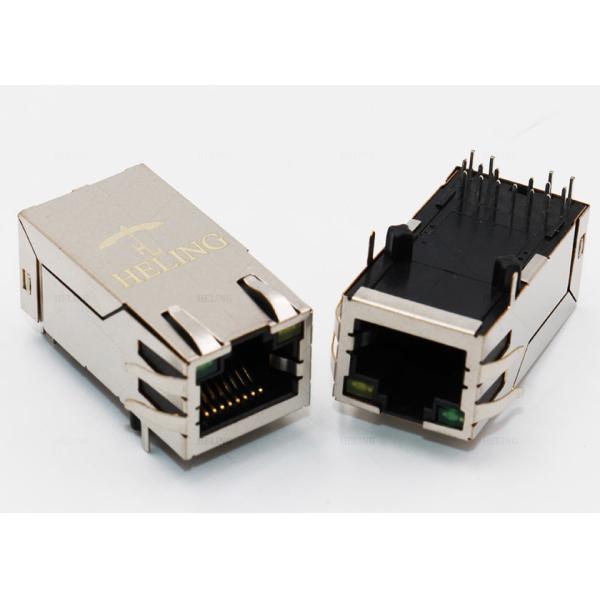 Quality Built - In LED Integrated Magnetics RJ45 2.5 G / 5 G Base - T PCB Jack Connector for sale