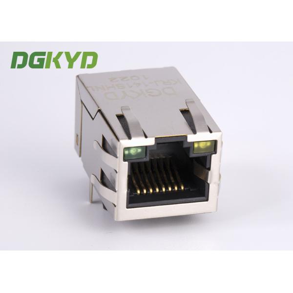 Quality Tab Up 10/100 Base RJ45 Modular Jack With Network Filter Leds And EMI Fingers for sale