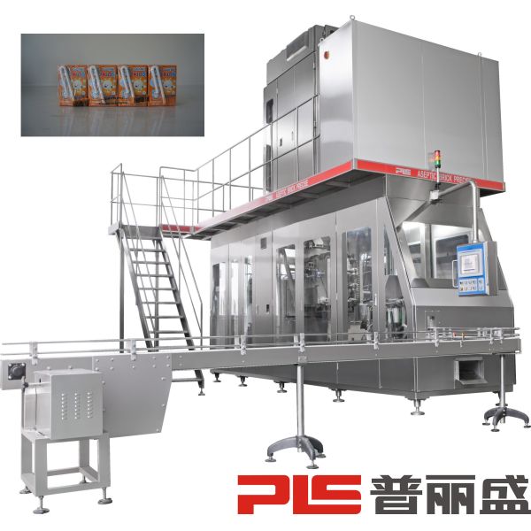 Quality 16000 PPH 100ml Aseptic Carton Filling Machine with Straw Applicator for Milk for sale