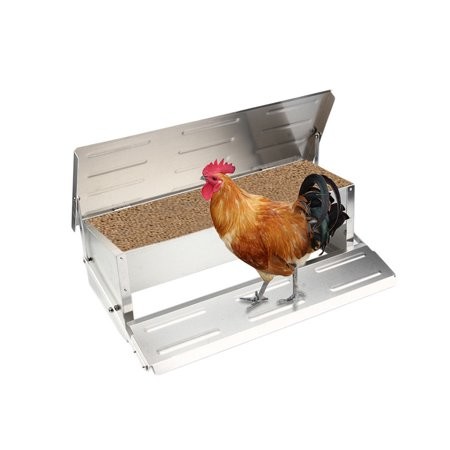 Quality CE outdoor Metal Iron L53cm Automatic Timer Chicken Feeder for sale