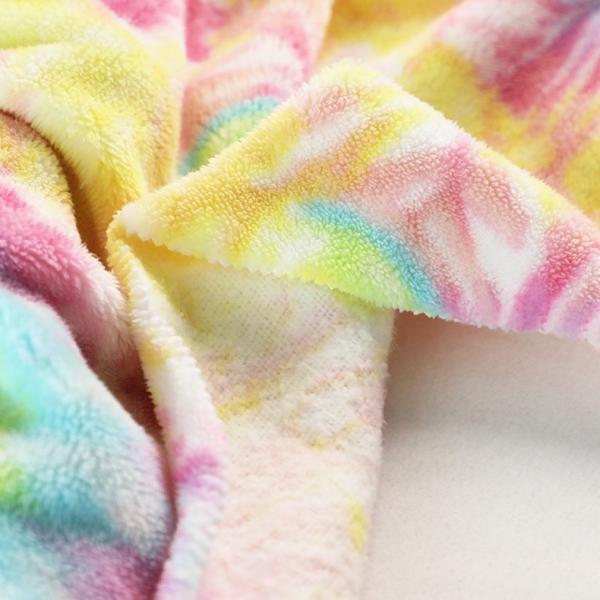 Quality Tie Dyed Rainbow Garment Soft Sherpa Fabric 240gsm 150D for sale