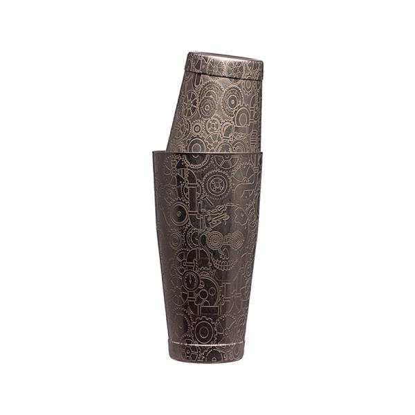 Quality Home Bar Stainless Steel Cocktail Shaker Metal Martini Shaker Etching for sale