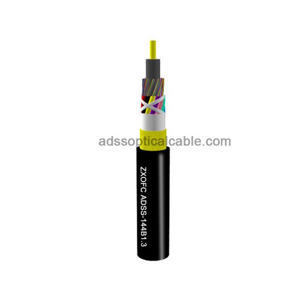 Quality 144 Core ADSS Optical Cable / External Aerial Cable Red White Blue Stripes 100m for sale