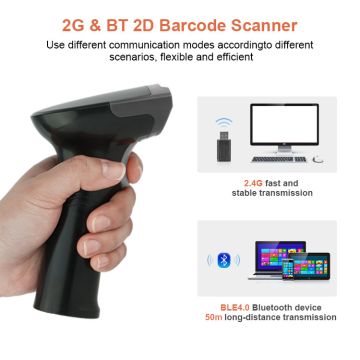 Quality 1D 2D 2.4G Bluetooth Barcode Scanner Portable Handheld QR Code Reader For for sale