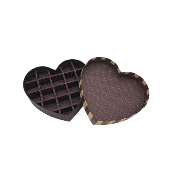 Quality Cardboard Chocolate Presentation Boxes / Heart Shaped Valentine Box Custom for sale