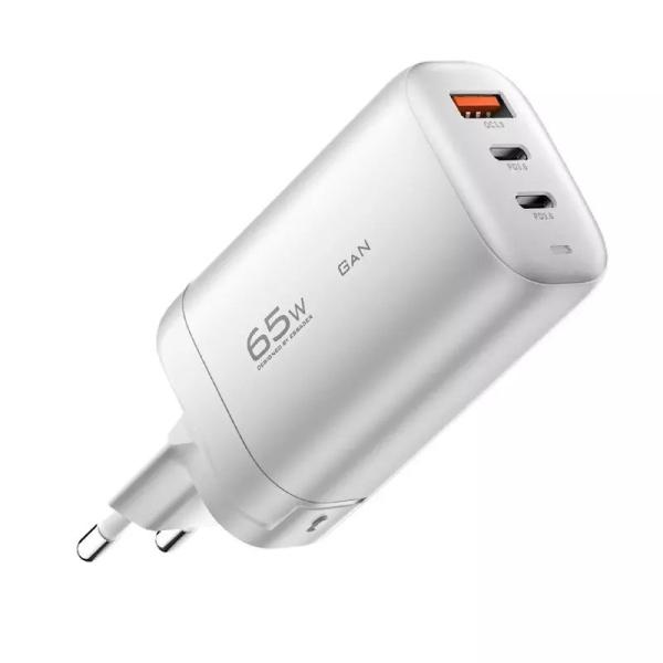 Quality 65W GaN 3 Ports USB Type-c Travel Adapter for High Speed Charging of Multiple Devices for sale