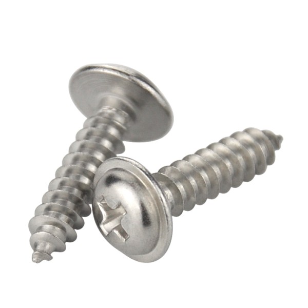 Quality DIN968 Pan with washer attached head cross self tapping screws for sale