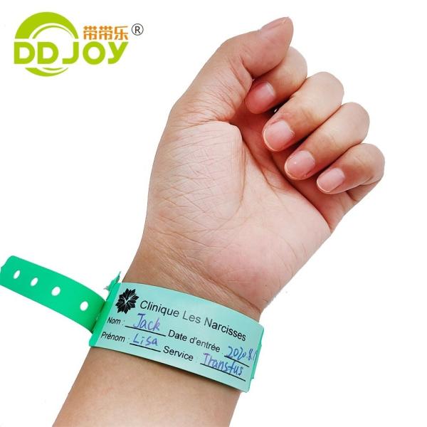 Quality 100pcs Custom Writeable ID Bracelets for Child Park Waterproof Patient Wristband for sale