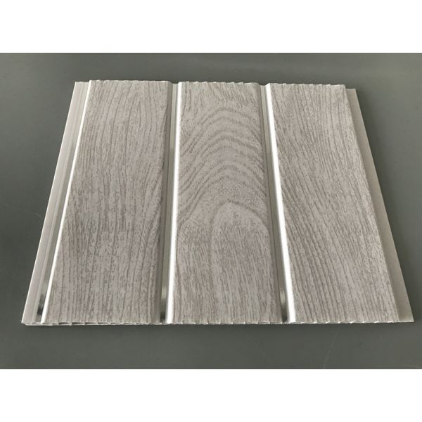 Quality Double Middle Groove 25cm Decorative PVC Panels With Wooden Printing for sale