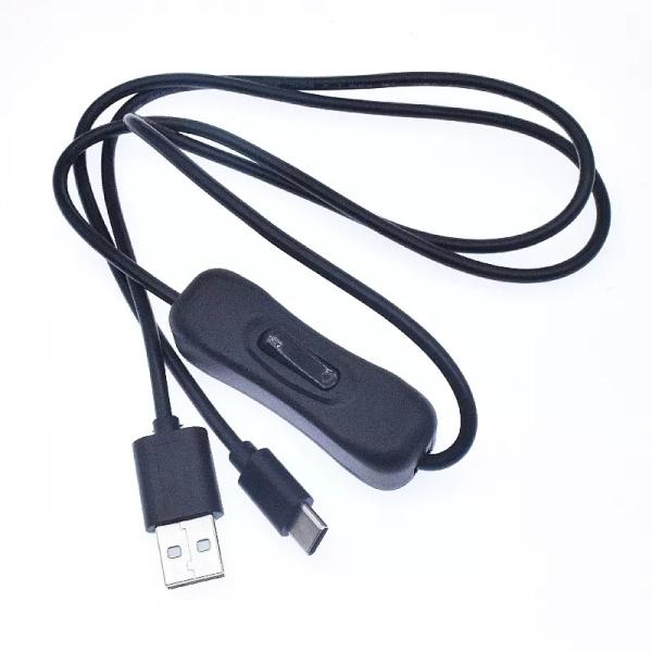 Quality 3A Fast Charging Straight USB Cable USB 2.0 To Type C With On Off Switch for sale