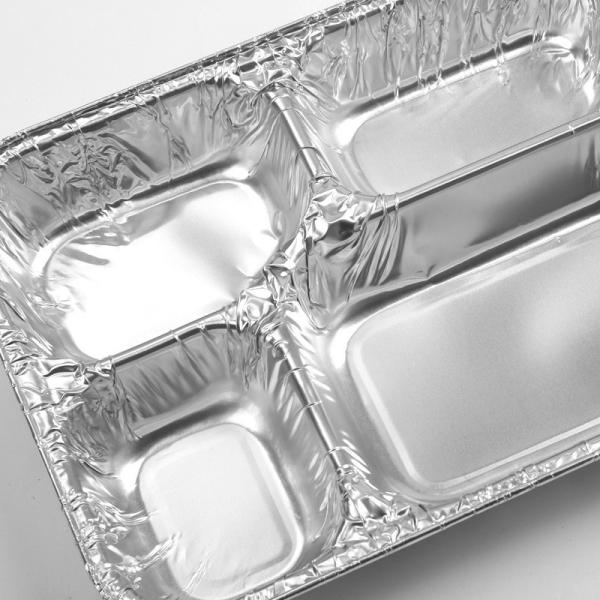 Quality Highly Durable Pulp Moulding 4-grid Aluminum Foil Lunch Box for Reusable for sale