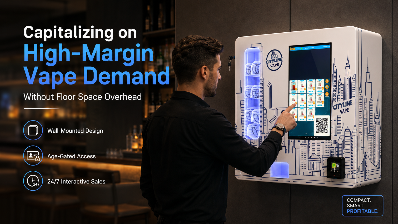 This mini vending machine is suitable for selling vape.