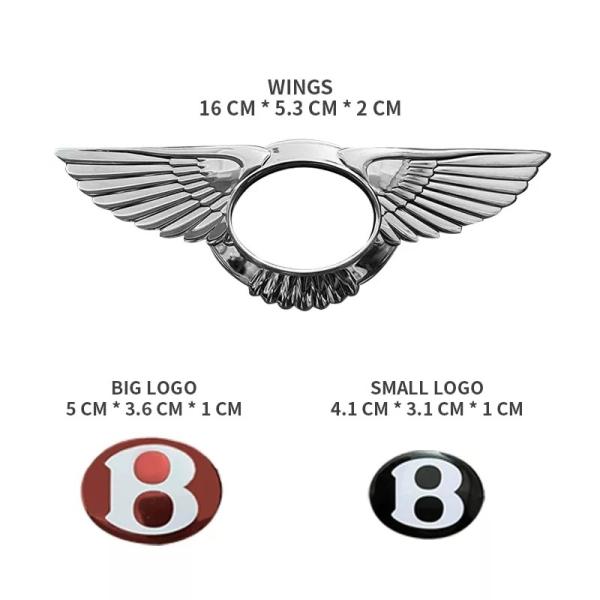 Quality 3W0853621A Bentley Flying Spur Front Grill Wings Silver Badge Emblem for sale