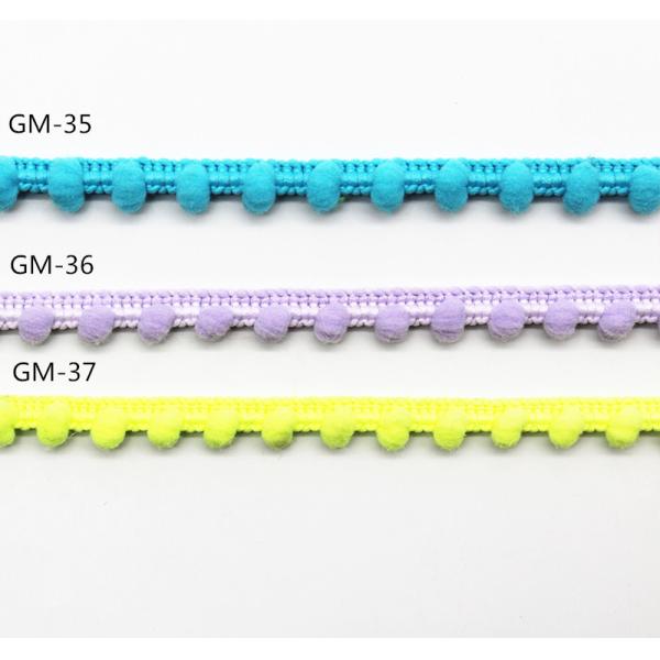 Quality Hometextile AZO Free 1cm Pom Pom Ribbon Trim for sale