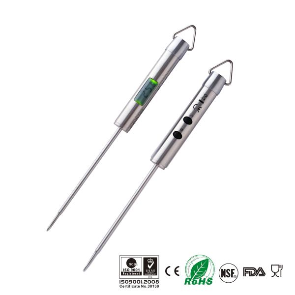 Quality Stainless Steel Instant Read Food Thermometer , Cooking Probe Thermometer Good Heat Insulation for sale