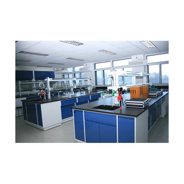 Quality Customized Steel Lab Furniture ,  Laboratory Desk Furniture With Reagent Rack for sale