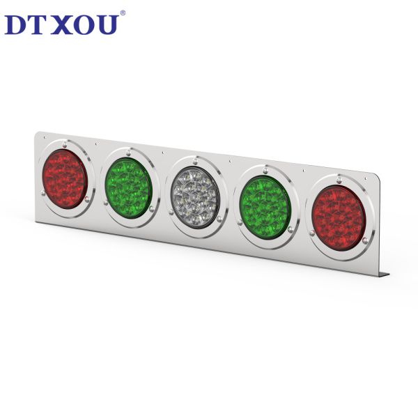 Quality Stainless steel waterproof LED trailer truck semi trailer brake turn signal light 5-hole tail light combination bracket for sale