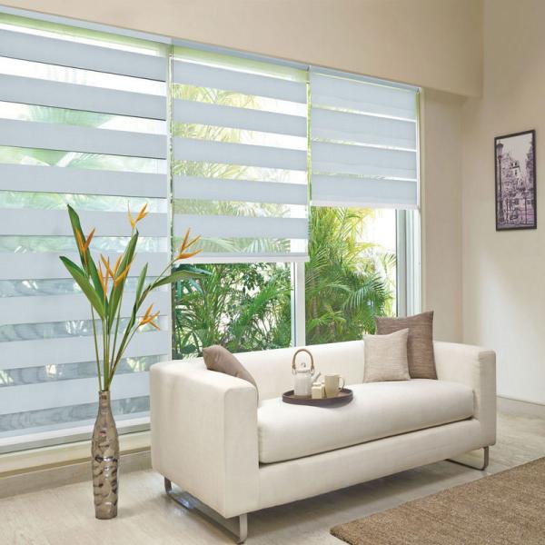 Quality Double Layer Blinds Full Blackout Window Curtain Zebra Blind for Contemporary Design Style for sale