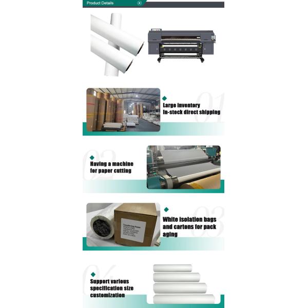 Quality 71 Inch Sublimation Printing Material Paper For Stretchable Fabric 100GSM for sale