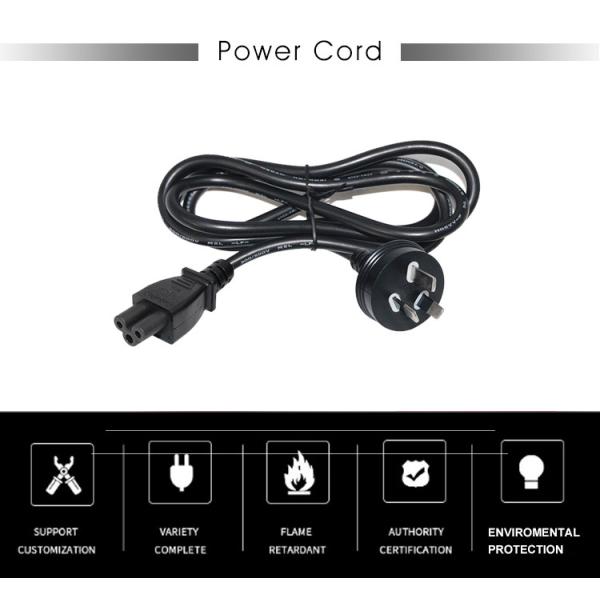 Quality SAA Certified AU Plug to IEC C5 Power Cord 1.8m Black for sale