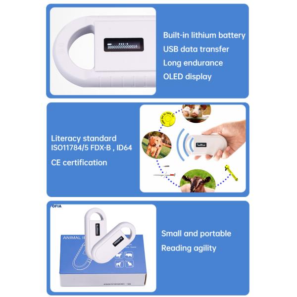Quality Animal Microchip Scanner supporting microchip and temperature data reading for sale