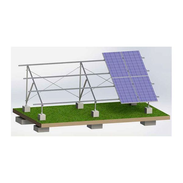 Quality Concrete Base Solar Panel Ground Mounting Systems Double Pole Type for sale