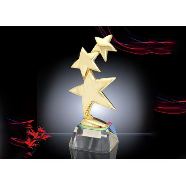 Quality Metal Star Custom Trophy Cup , Shiny Gold Plated Award Cups Trophies for sale