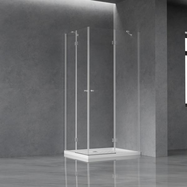 Quality Rotating Doors Frameless Square Tempered Glass Shower Enclosure for sale