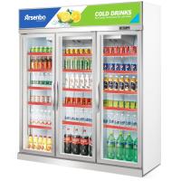 Quality 480W Vertical Commercial Display Refrigerator Practical Three Door for sale
