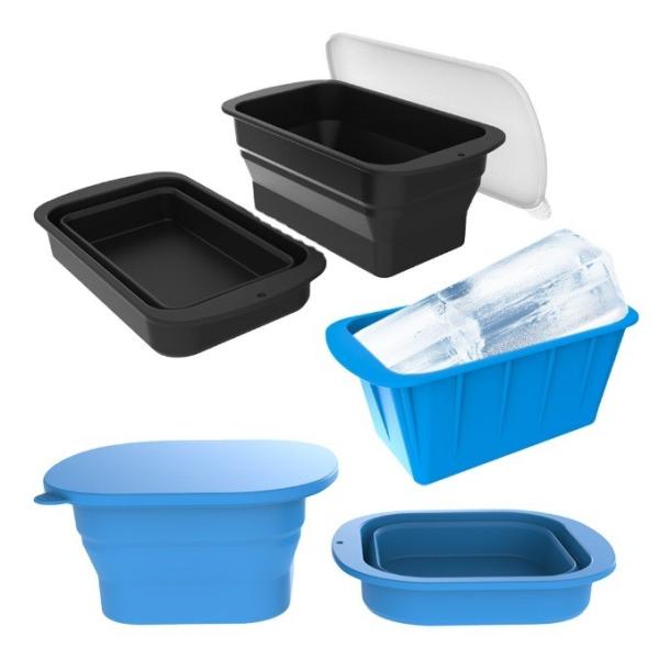 Quality Sustainable Collapsible Ice Cube Tray Extra Large Reusable Silicone Ice Block for sale