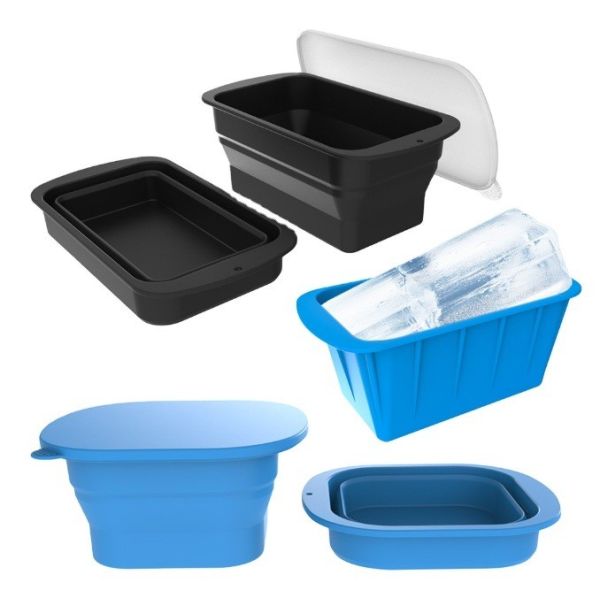 Quality Sustainable Collapsible Ice Cube Tray Extra Large Reusable Silicone Ice Block Mold for sale