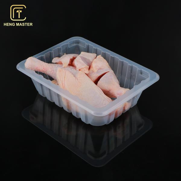Quality Supermarket Rectangle Roast Chicken Pork Meat Packaging Tray PP Disposable for sale