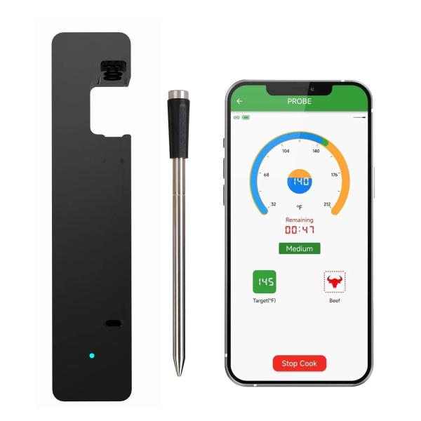 Quality Premium Bluetooth Digital Wireless Grill Bbq Thermometer Smart Waterproof Kitchen Food Meat High Temperature Probe for sale