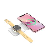 Quality 15W 2 In 1 Wireless Charging Station Magnetic Fast Charger With Night Light for sale