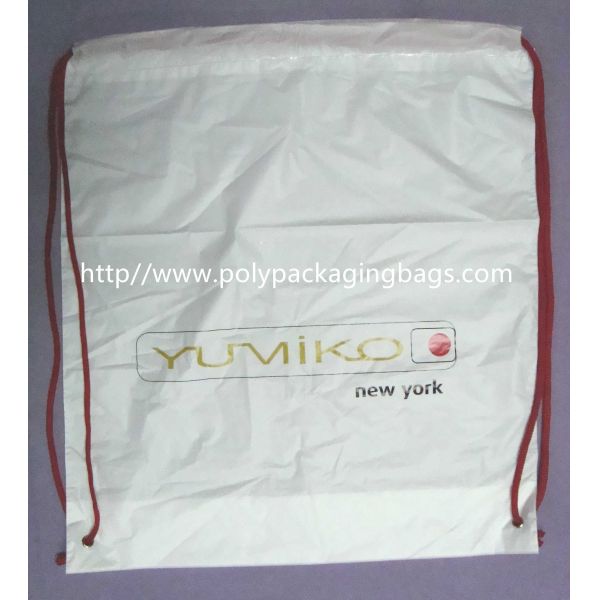 Quality White Lightweight Durable Drawstring Storage Bags With Two PP Drawstring for sale