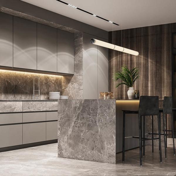 Quality PVC Laminate Wood Hanging Kitchen Cabinets From Ceiling for sale